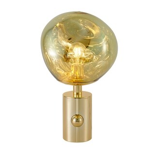 1-Light D9.8" Gold Arcylic Distorted Orb Table Lamp with a Gold Frame - Bed Bath & Beyond - 36524890